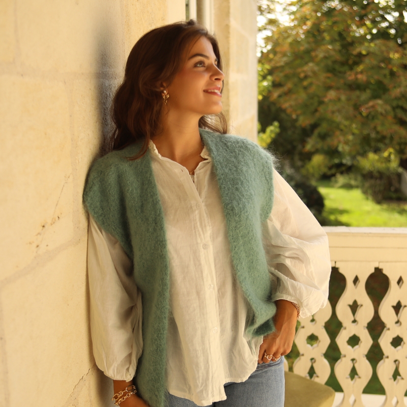 Gilet sans manches, vert amande - Perrine & Antoinette