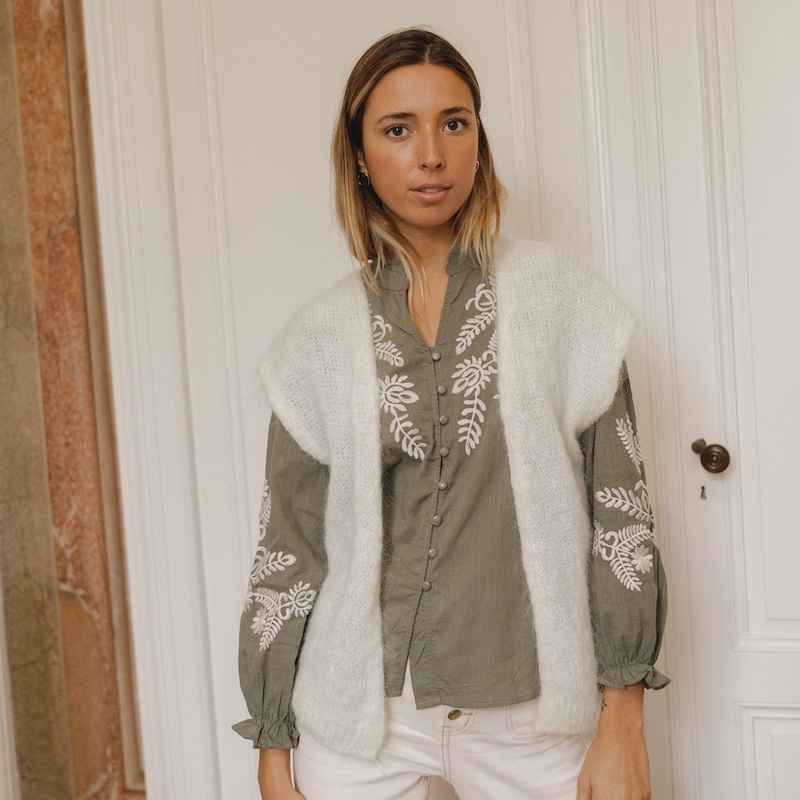 Gilet sans manches, ivoire - Perrine & Antoinette