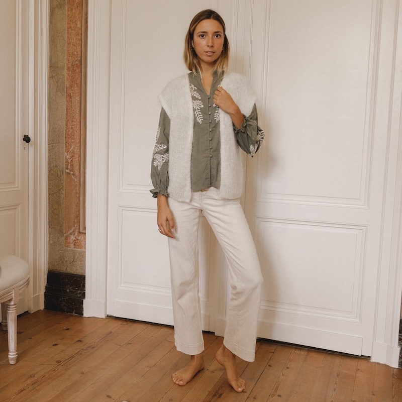 Gilet sans manches, ivoire - Perrine & Antoinette