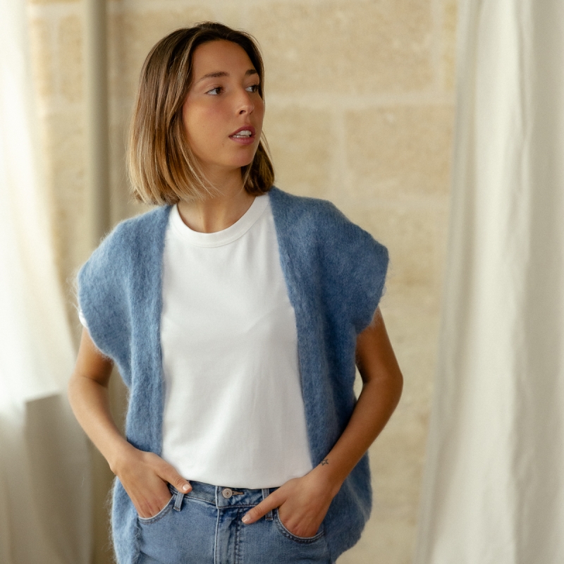 Gilet sans manches, bleu intense - Perrine & Antoinette